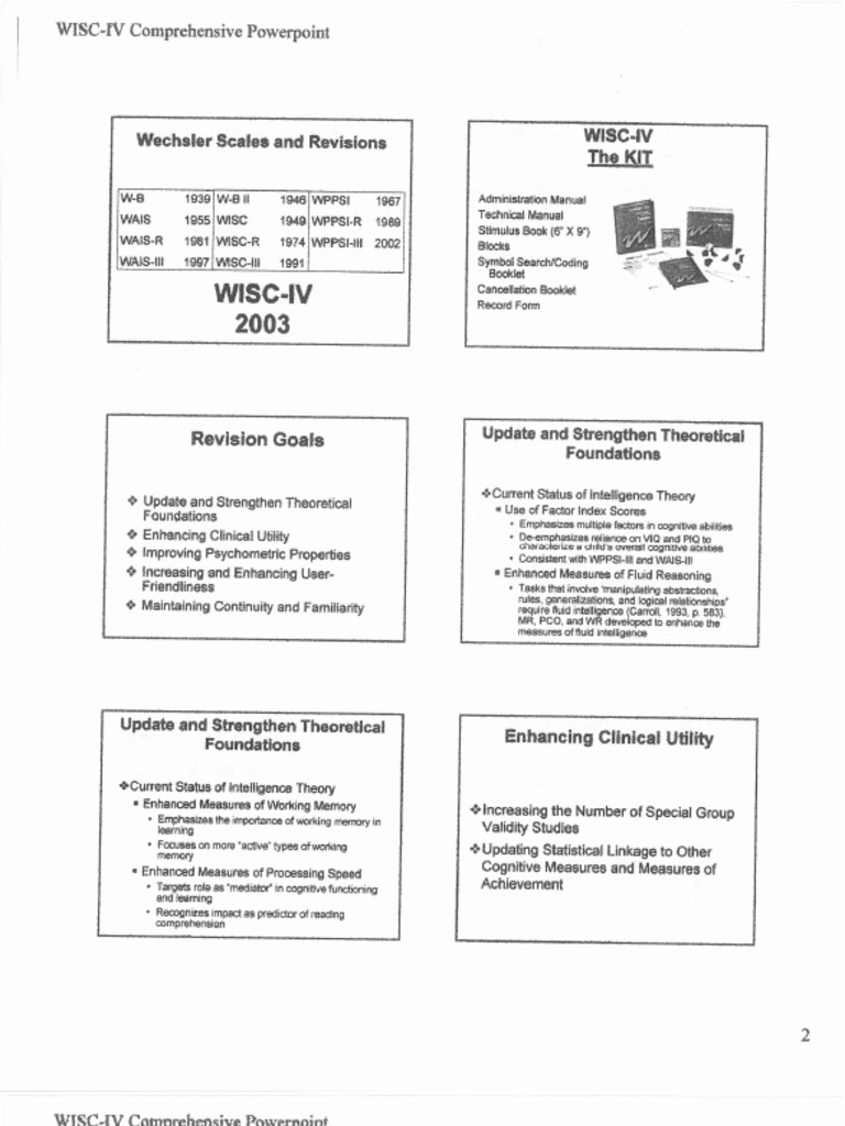 WISC-IV Scales and Revision | PDF