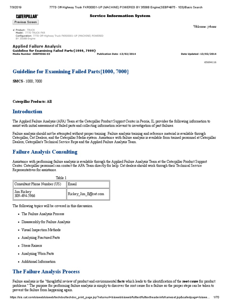 Guideline For Examining Failed Parts (1000, 7000) : Applied Failure ...