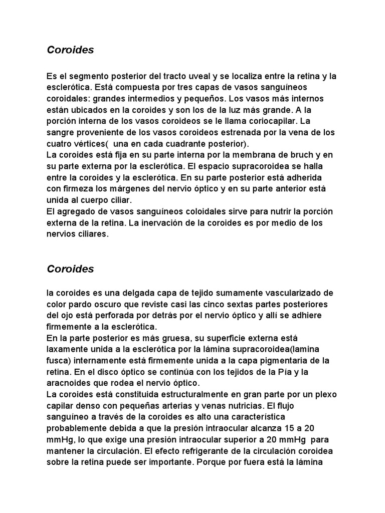 Coroides | PDF | Retina | Capilar