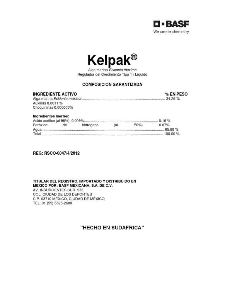 Ficha Técnica Kelpak (16-07-2020) | PDF | Auxina | Plantas