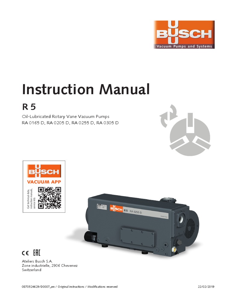 Busch Instruction Manual RA 0165 0305 D en 0870524629 D0007 | PDF ...