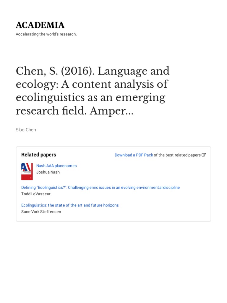 Language - and - Ecology - Final With Cover Page v2 | PDF | Linguistics ...