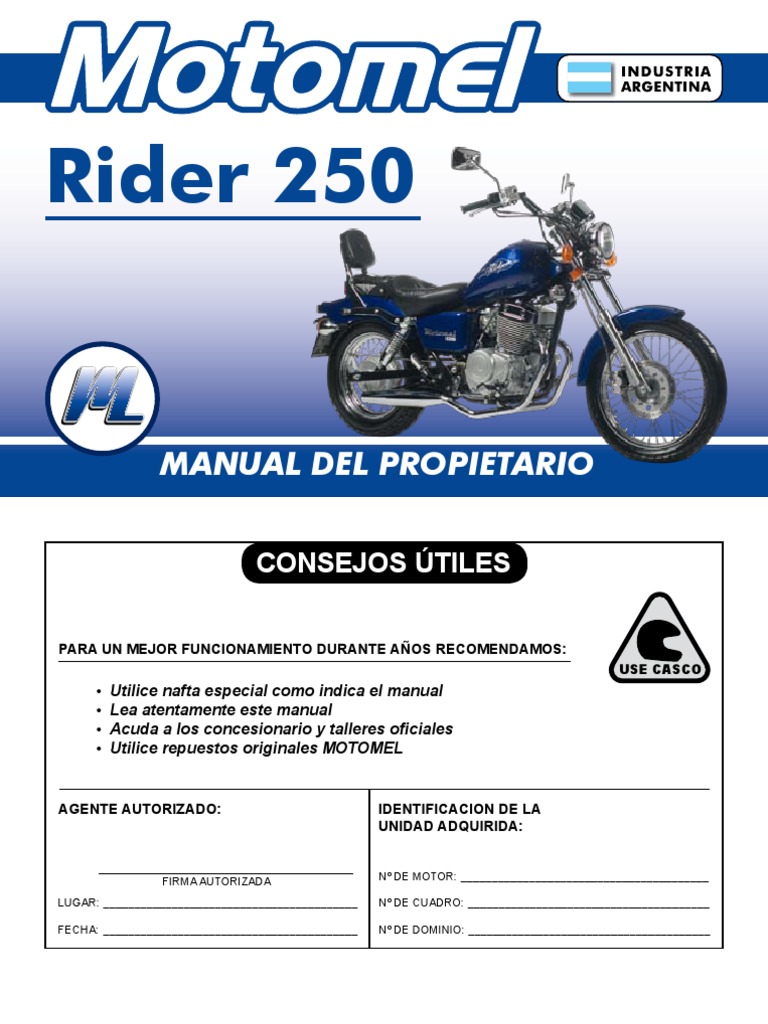 Rider 250 | PDF | Transmisión (Mecánica) | Carburador
