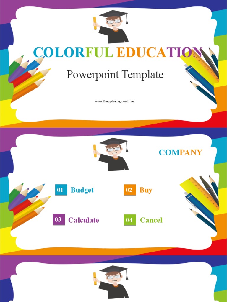 Colorful Education PPT Template | Download Free PDF | Microsoft Power ...