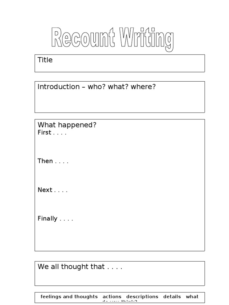 5 - Recount Writing Frame | PDF