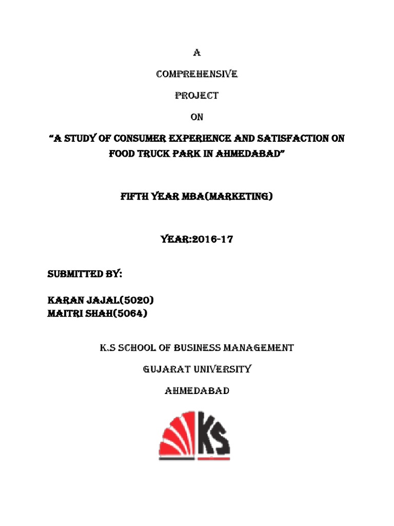 Project Report Food Truck Park M B A KJ | PDF | Restaurants | Survey ...