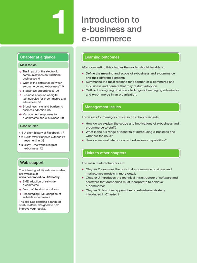 Introduction To E-Business and E-Commerce: Chapter at A Glance Learning ...