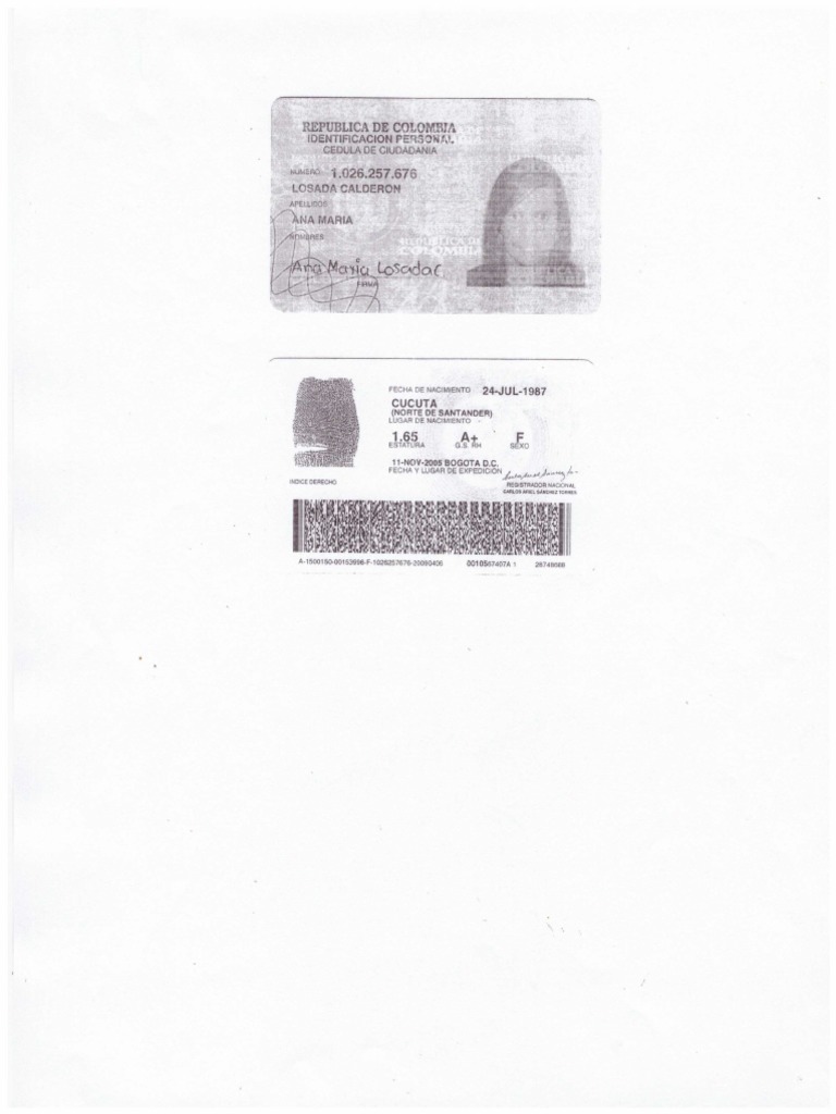 Cedula Ana Maria | PDF