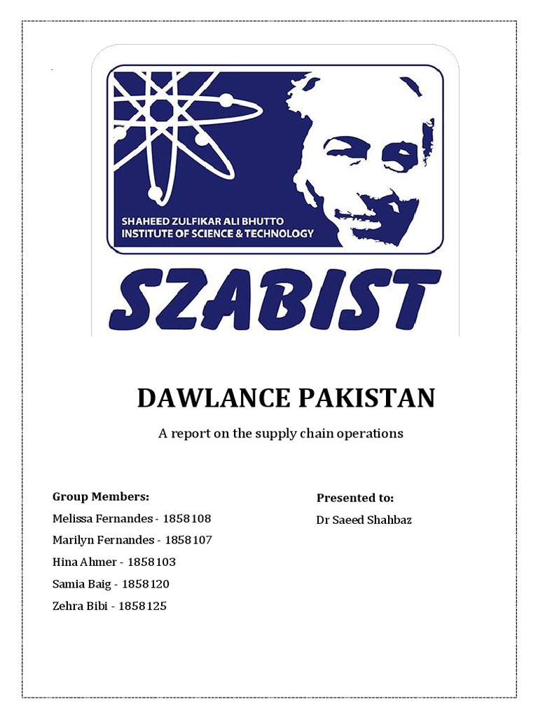 DAWLANCE PAKISTAN A Report On The Supply | PDF | Warehouse | Refrigerator