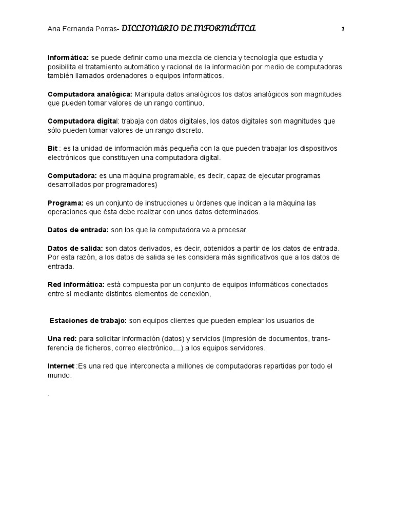 Diccionario de Informatica | PDF