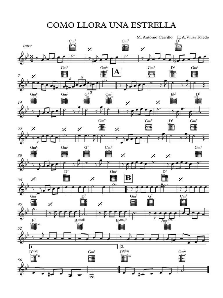 COMO LLORA UNA ESTRELLA - Partitura Completa | PDF | Théorie (échecs ...