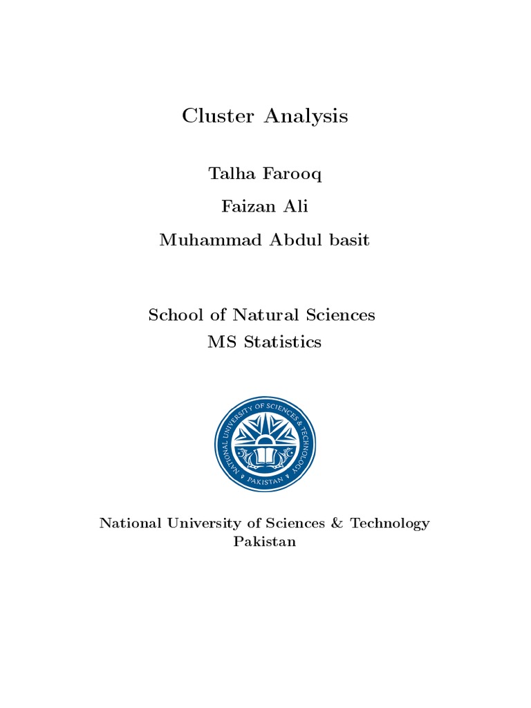 Cluster Analysis: Talha Farooq Faizan Ali Muhammad Abdul Basit | PDF ...