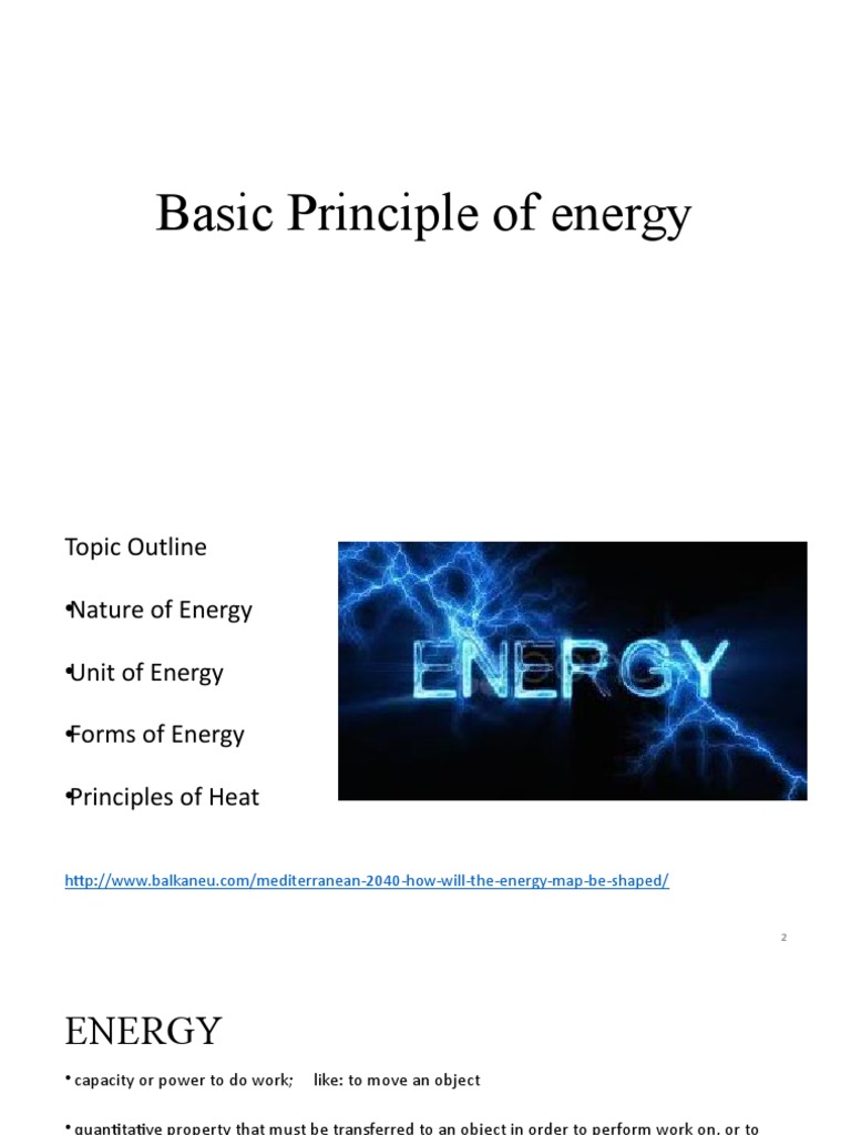 Basic Principles of Energy | PDF | Chemistry | Potential Energy