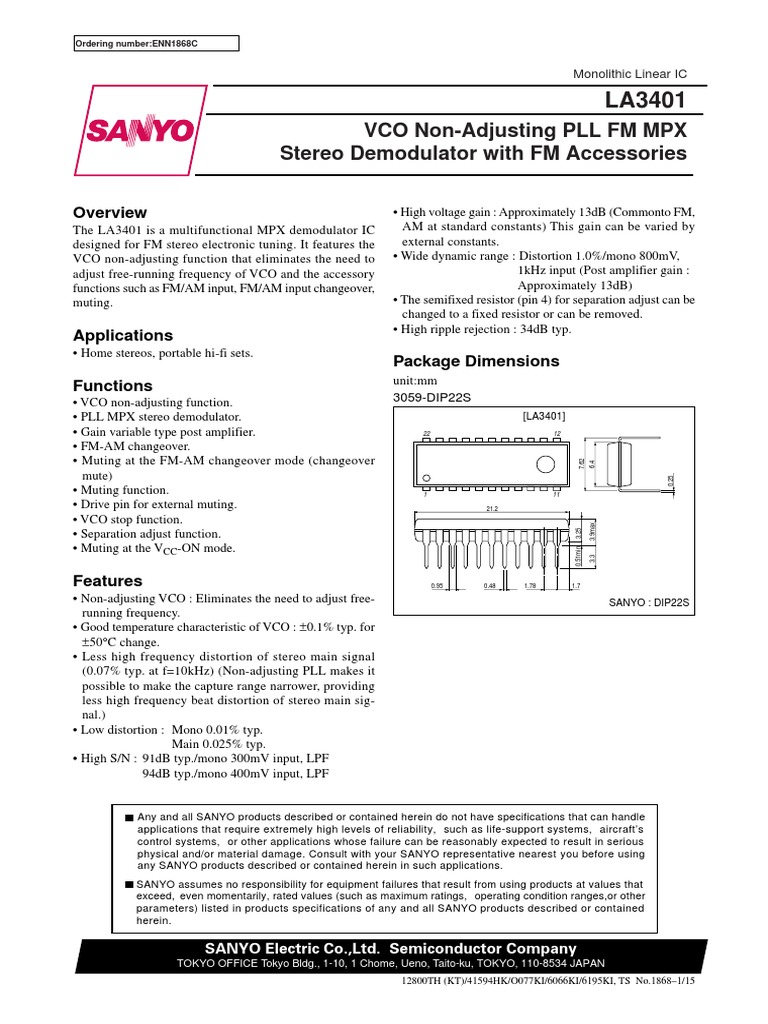 VCO Non-Adjusting PLL FM MPX Stereo Demodulator With FM Accessories | Download Free PDF ...