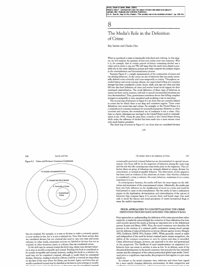 The Media's Role in The Definition of Crime: Ray Surette and Charles ...