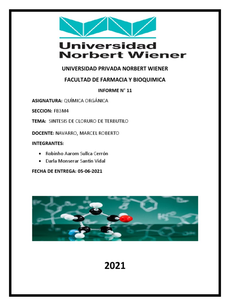 Sintesis de Cloruro de Terbutilo | PDF | Ácido clorhídrico | Cloruro