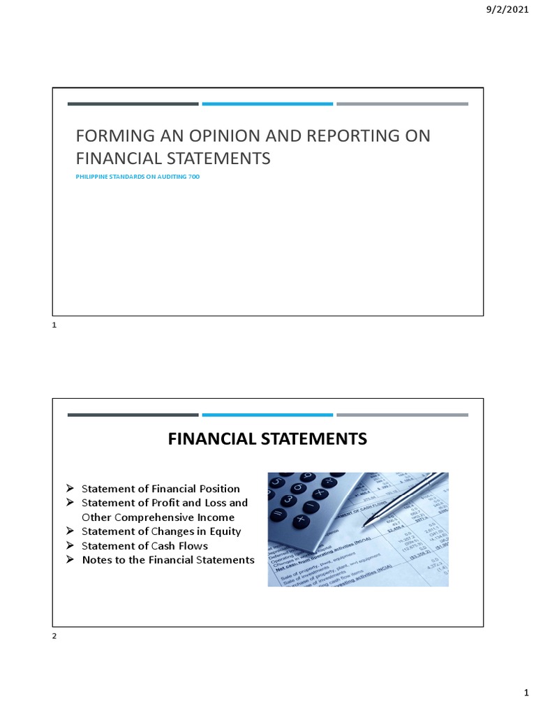 Forming An Opinion and Reporting On Financial Statements | PDF | Going Concern | Financial Audit