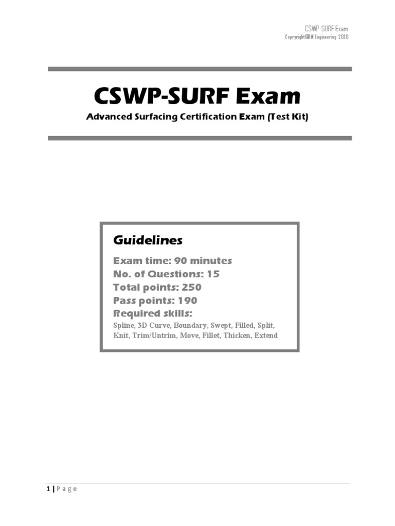 Cswp-Surf Exam: Guidelines | PDF | Geometry