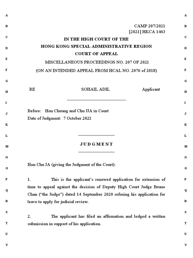 In The High Court of The Hong Kong Special Administrative Region Court ...