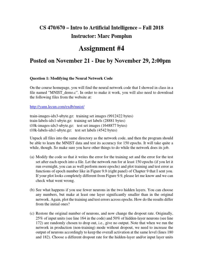 Assignment 4 | PDF | Artificial Neural Network | Function (Mathematics)