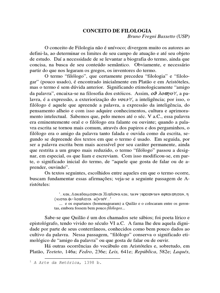 O Que É Filologia - BASSETTO | PDF | Filologia | Artes Linguísticas e ...