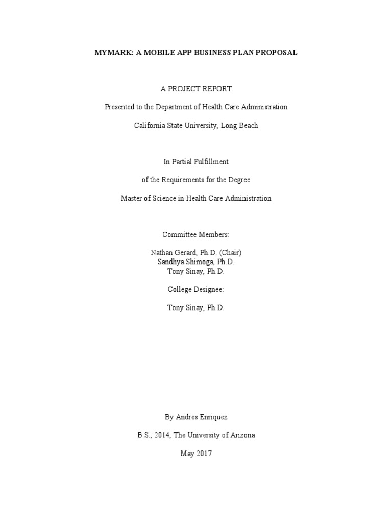 Mymark: A Mobile App Business Plan Proposal | PDF | Grocery Store | Retail