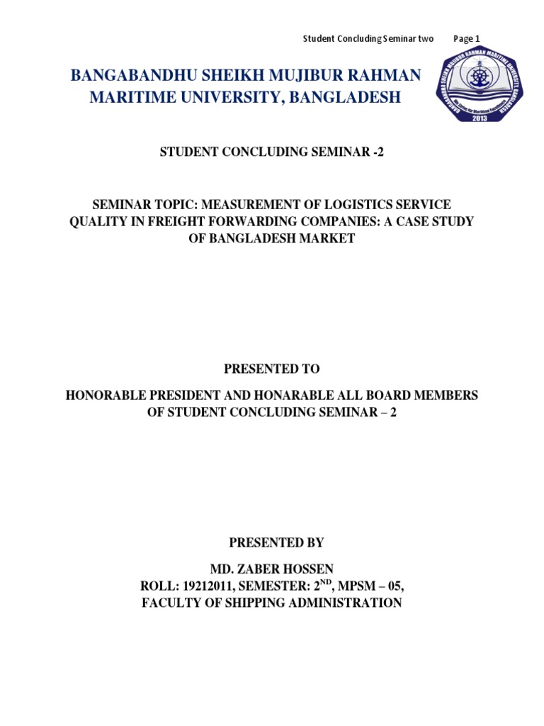 Logistics Service Quality in Bangladesh | PDF | Logistics | Supply Chain