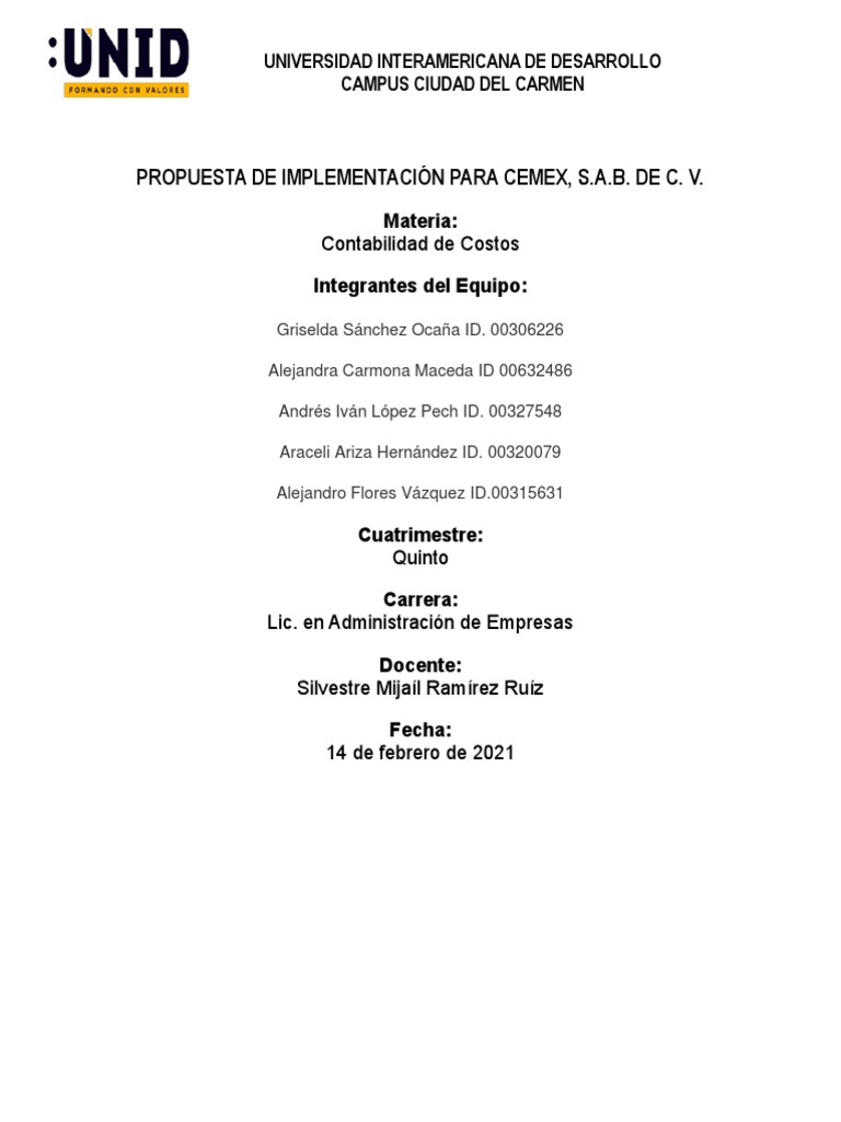 Proyecto Final Cemex | PDF | Cemento | Hormigón