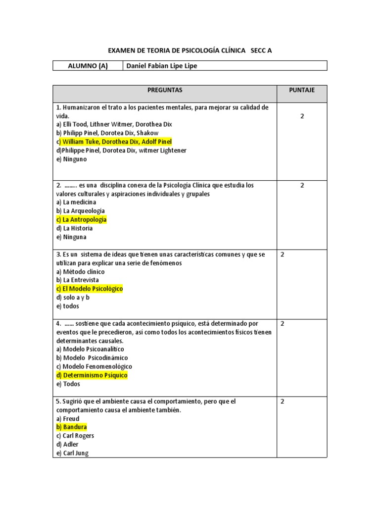Lipe Daniel - EXAMEN FINAL | PDF | Psicoanálisis | Sicología