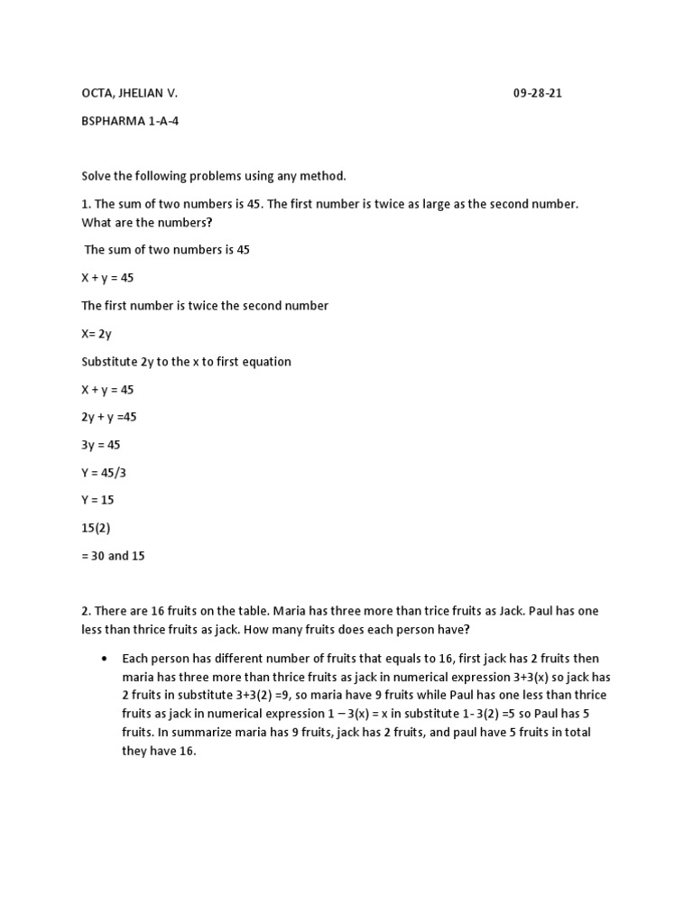 Assignment 4 - Problem Solving by Polya's Strategy | PDF | Teaching Methods & Materials