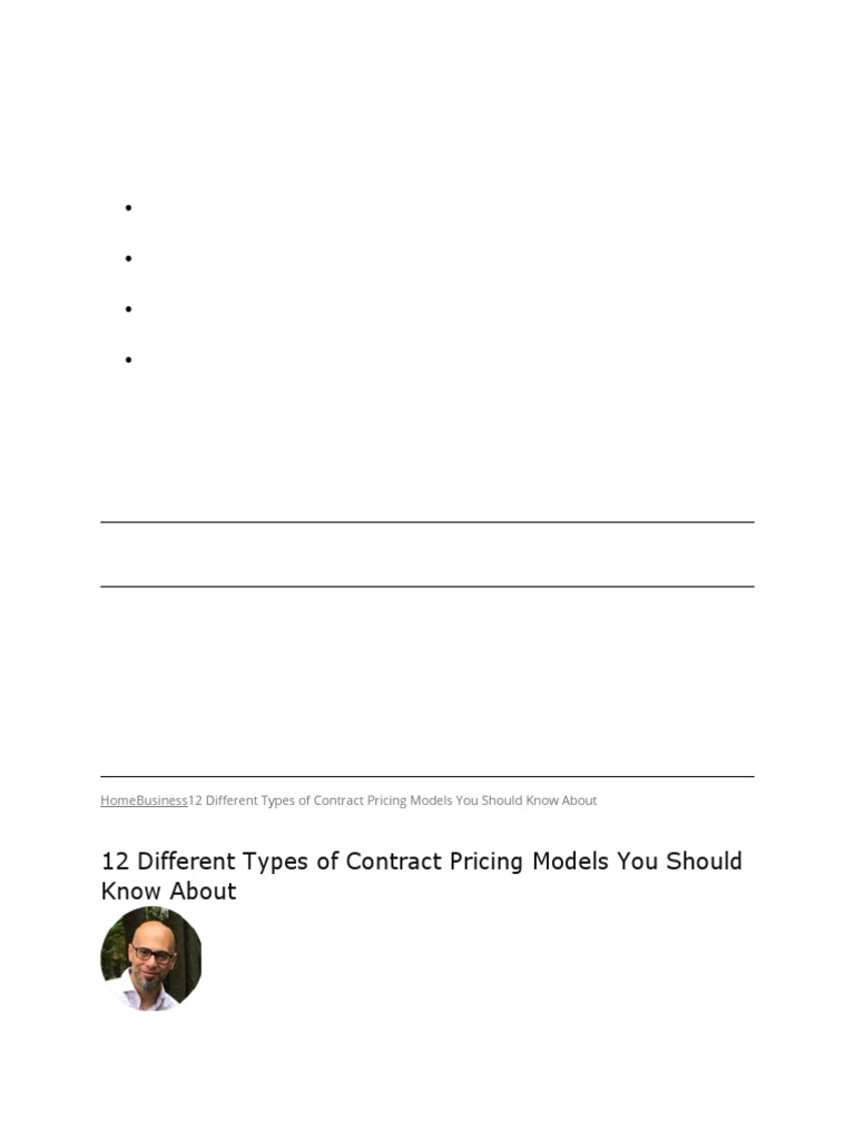12 Different Types of Contracts | PDF | Cost | Prices