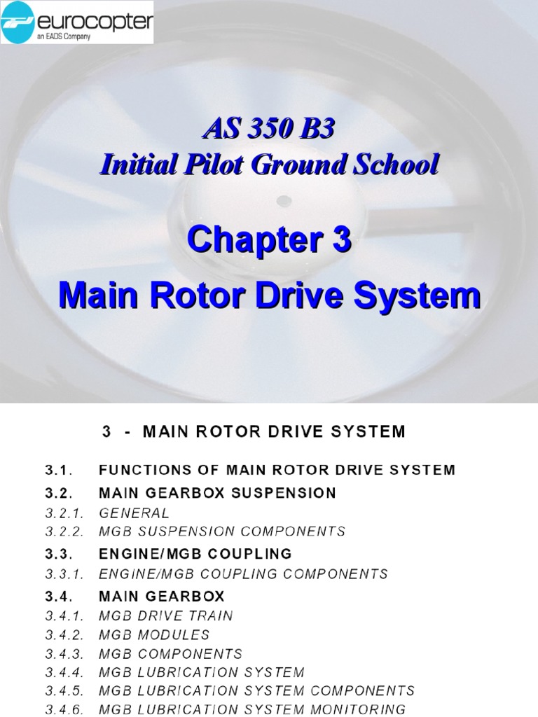 AS350 B3 CH 3 - Main Rotor Drive System | PDF | Transmission (Mechanics ...