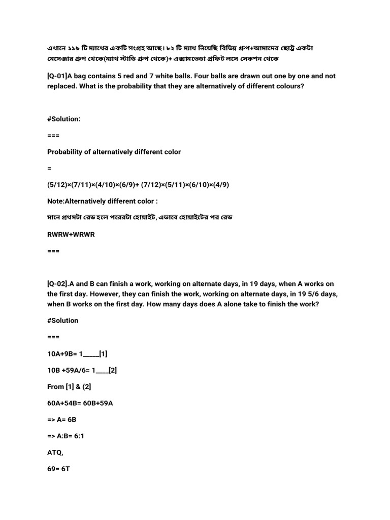 Math Collection by Mutaher | PDF | Odds | Interest