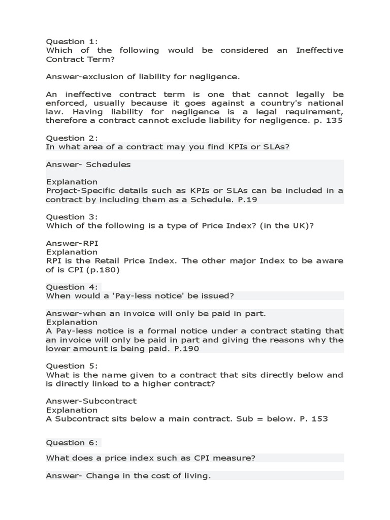 L4M3 Sample Questions | Download Free PDF | Procurement | Service Level Agreement