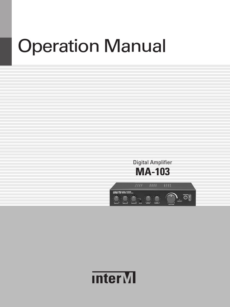 Operation Manual: Digital Amplifier | PDF | Microphone | Amplifier