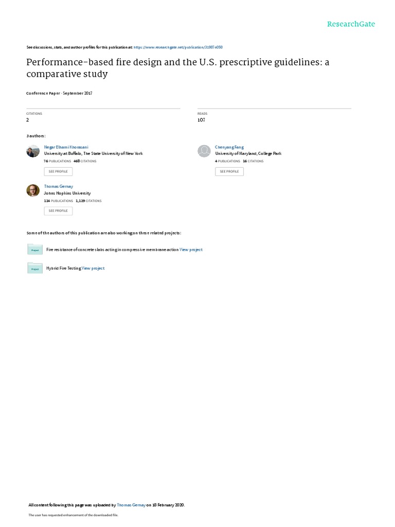 Performance-Based Fire Design and The U.S. Prescriptive Guidelines: A ...