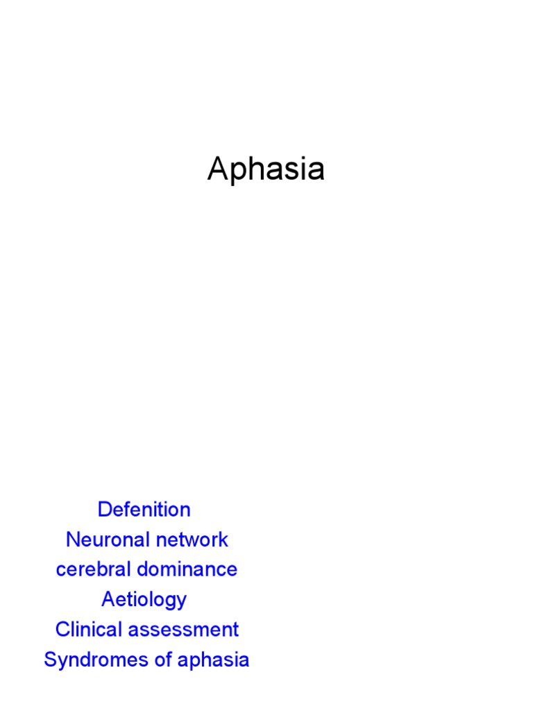 APHASIA | PDF | Aphasia | Lateralization Of Brain Function