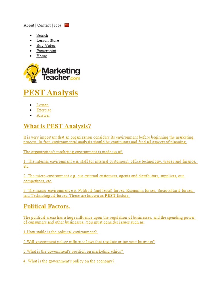 What Is PEST Analysis? | PDF | Marketing | Economies