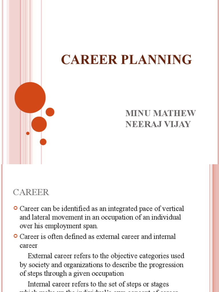 Career Planning: Minu Mathew Neeraj Vijay | PDF | Goal | Employment
