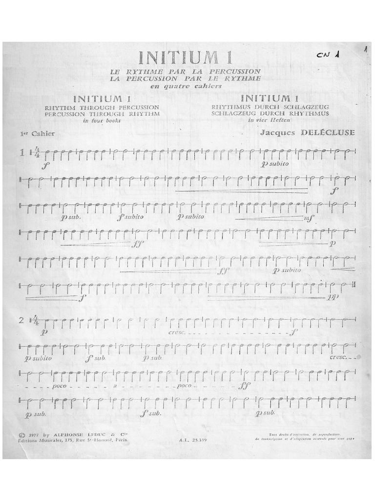 Delecluse, Jacques - Initium I | PDF