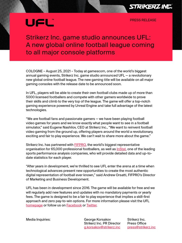 UFL Announcement (EN) | PDF | Communication | Mass Media