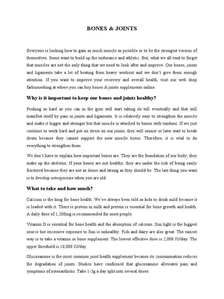 Bones & Joints: Why Is It Important To Keep Our Bones and Joints ...