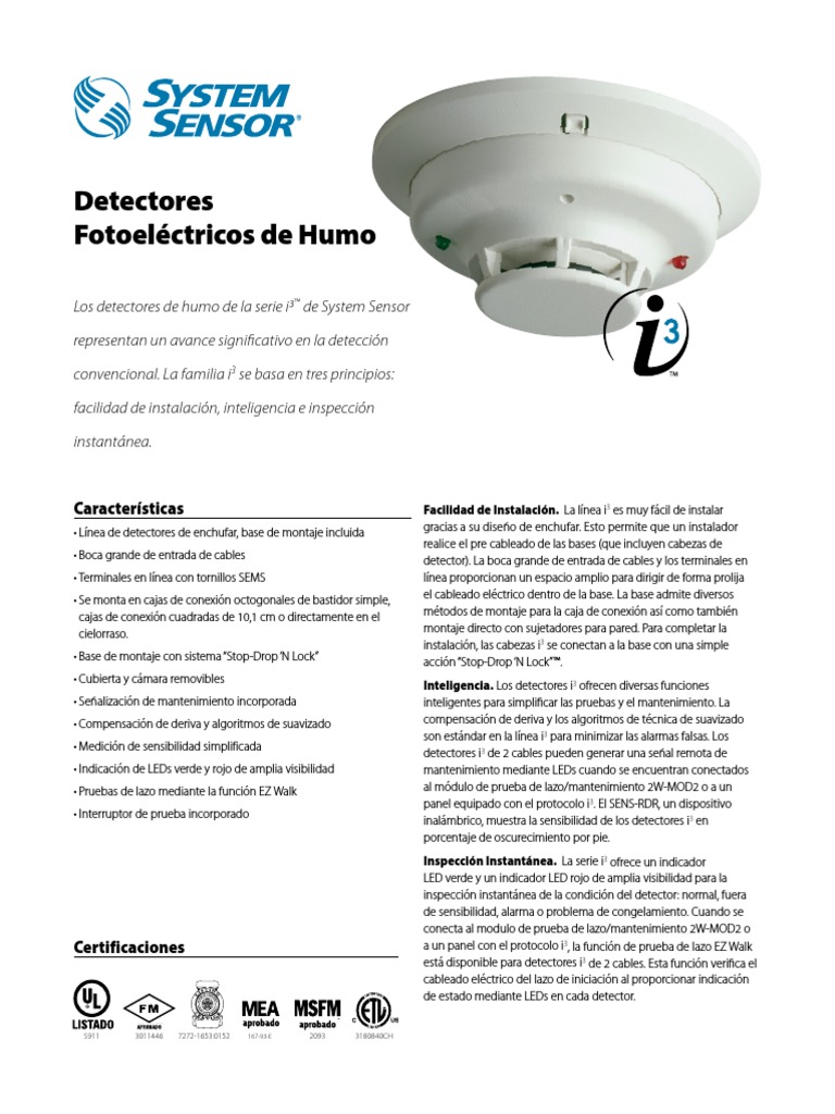 Detectores Fotoeléctricos de Humo: Características | PDF | Diodo emisor ...