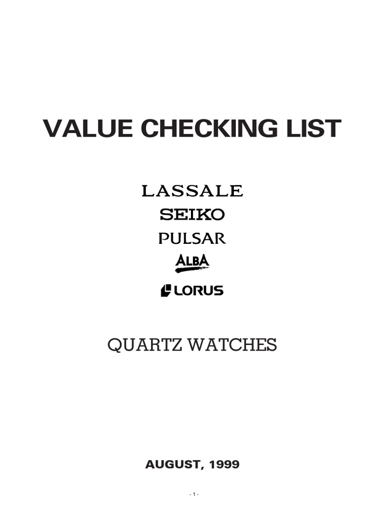 Seiko Quartz Caliber Power Consumption & Battery Guide | PDF | Inductor ...