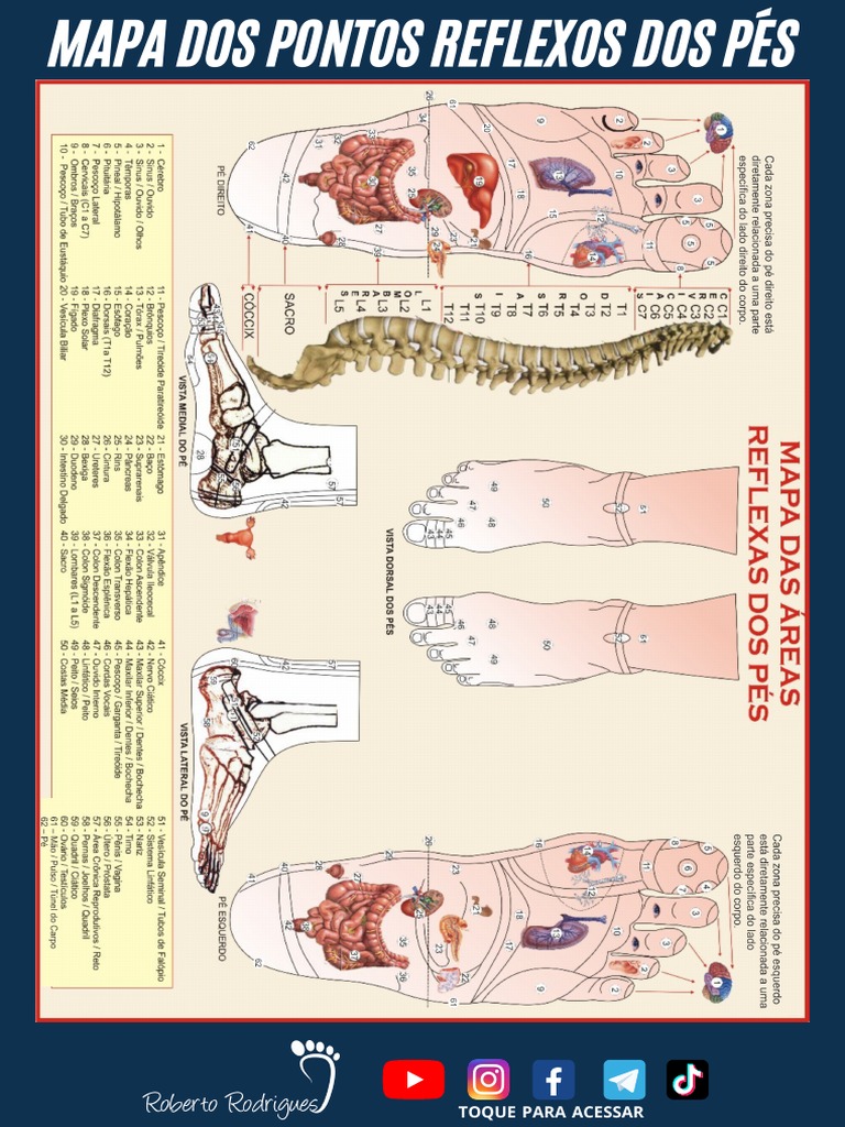 Mapa dos pontos reflexos dos pés: identificando áreas sensíveis para ...