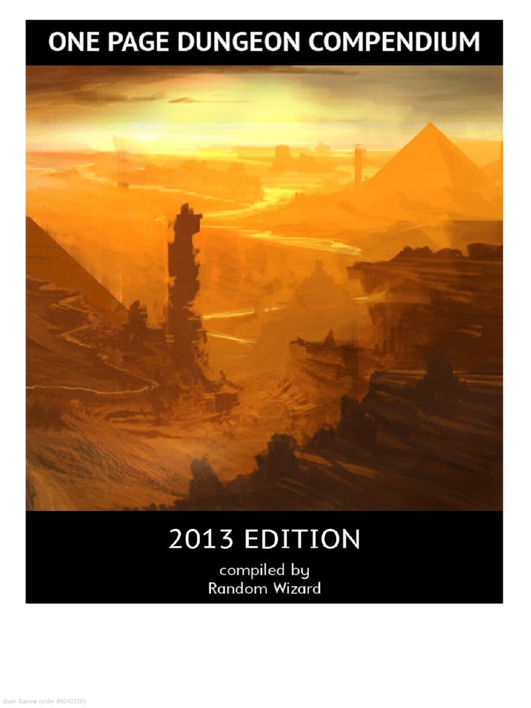 One Page Dungeon Compendium 2013 | PDF