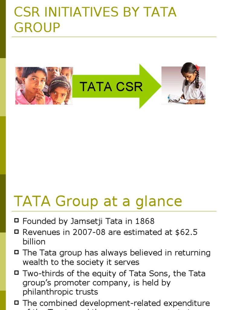 Tata Group CSR Initiatives Overview | PDF | Corporate Social ...