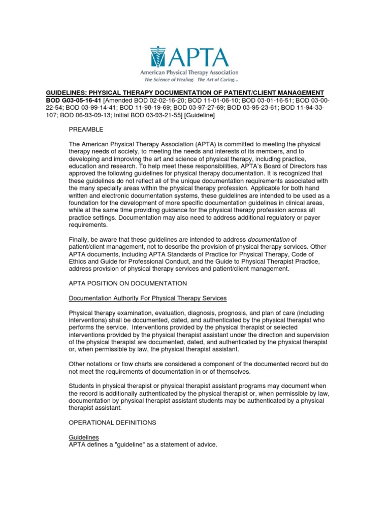 Documentation, Patient, Client, Apta | PDF | Physical Therapy | Therapy