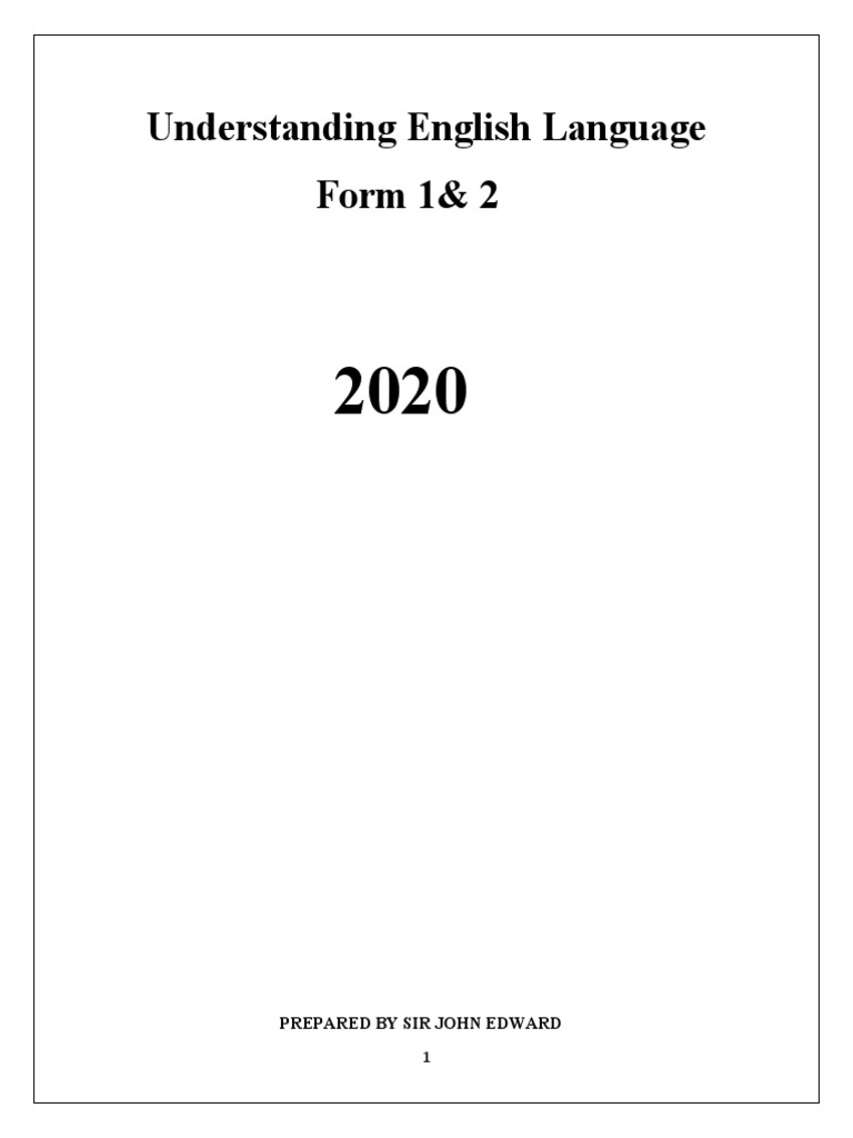 Understanding English Form 1&2 | PDF | Grammatical Tense | Adjective