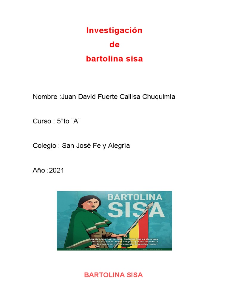 Bartolina Sisa | PDF | Pueblos Indígenas de las Américas | America latina